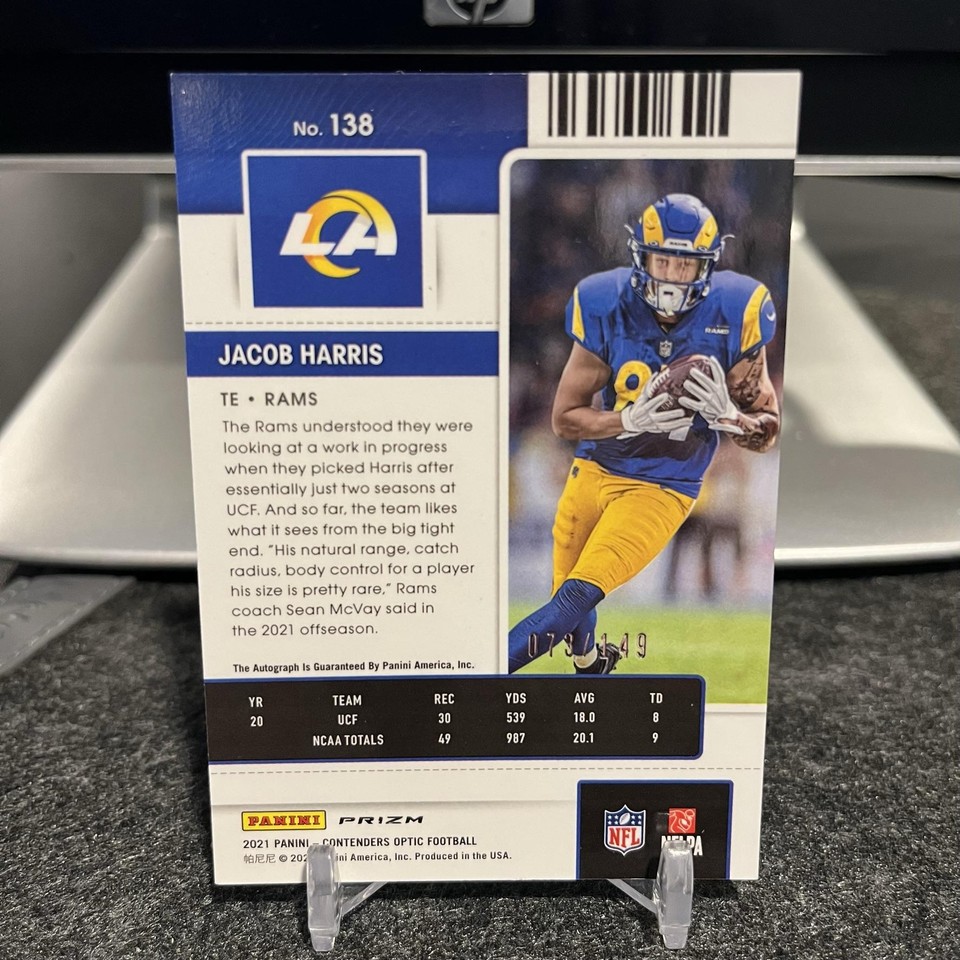 2021 Panini Contenders Optic Jacob Harris 138 AU,SN #/149 Los Angeles ...