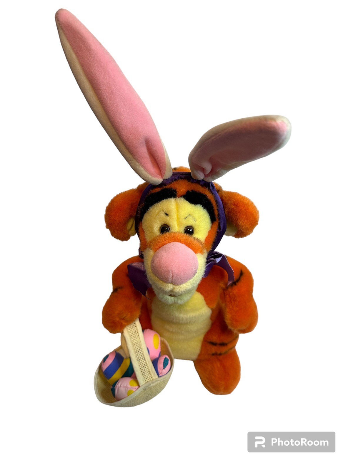 Disney Store Large Plush Tigger Easter Bunny Basket Eggs Soft Stuffed ...