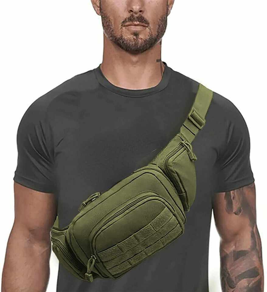 Cross-Body Backpack Molle Sling Bag Tactical Gun Bag Pack Mens Shoulder ...