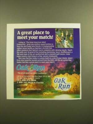 1988 Oak Run Florida Ad - A Great Place to Meet Your Match | eBay