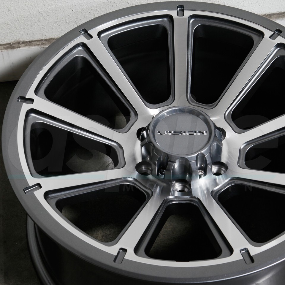 18x9 Vision 353 Turbine 6x135 18 Gunmetal Machined Wheels Rims Set(4 ...