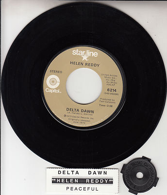 HELEN REDDY Delta Dawn 7" 45 rpm vinyl record + juke box title strip | eBay
