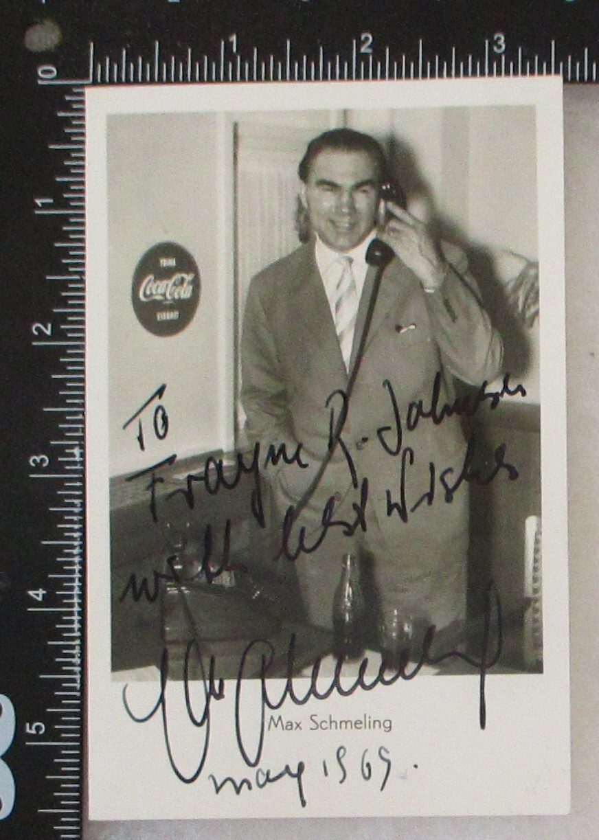 MAX SCHMELING 1969 SIGNED PHOTO & LETTER 1930s GERMAN BOXER WW2 ...