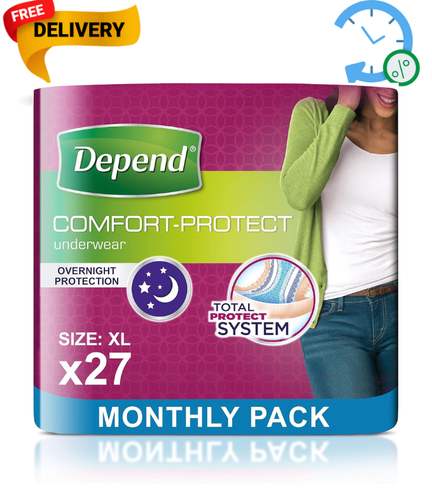 Depend Comfort Protect Incontinence Pants FOr Women Extra-Large 27 ...