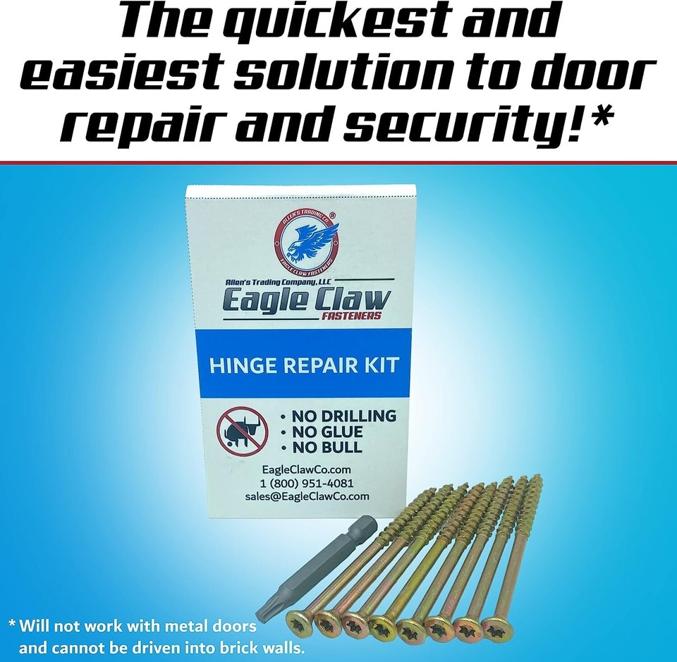 Eagle Claw Fasteners | Easy DIY Stripped Screw Hole Door Hinge Repair ...