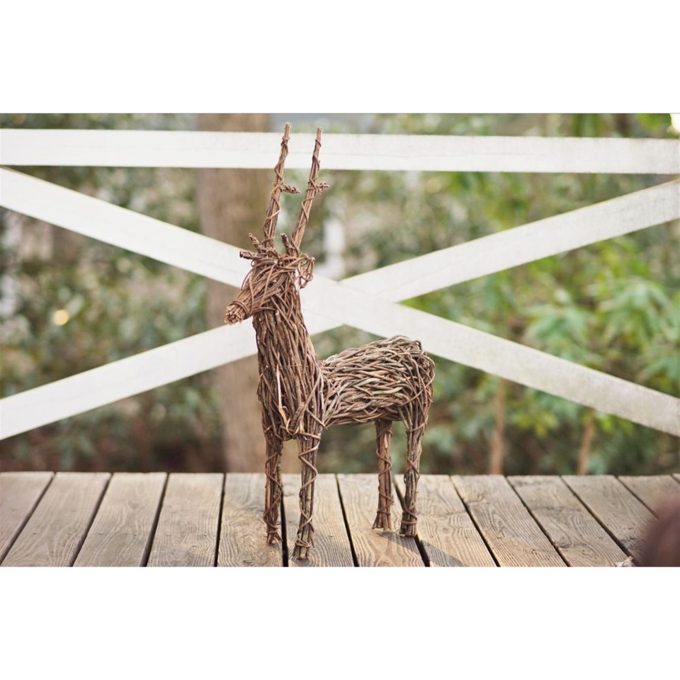 Garden Elements Outdoor Christmas Decoration, Grapevine Standing Deer ...