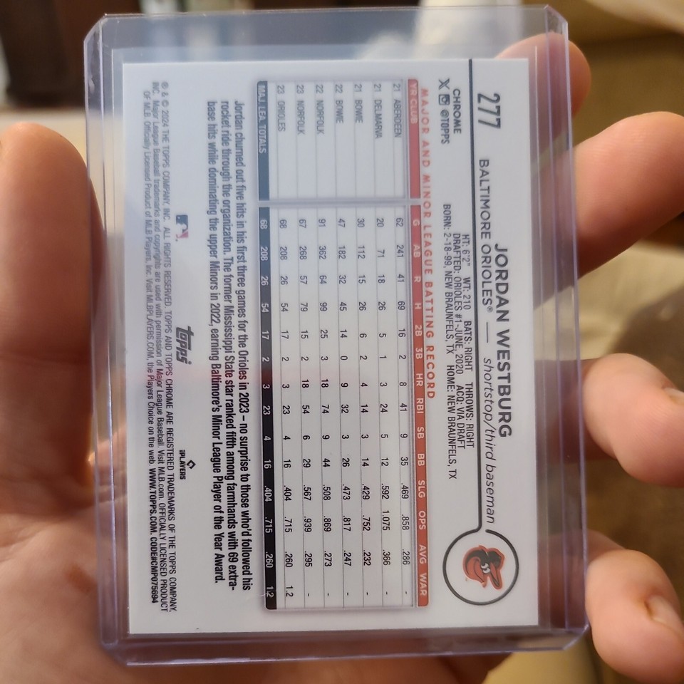 2024 Topps Chrome Jordan Westburg Prism Prizm Refractor RC Baltimore ...