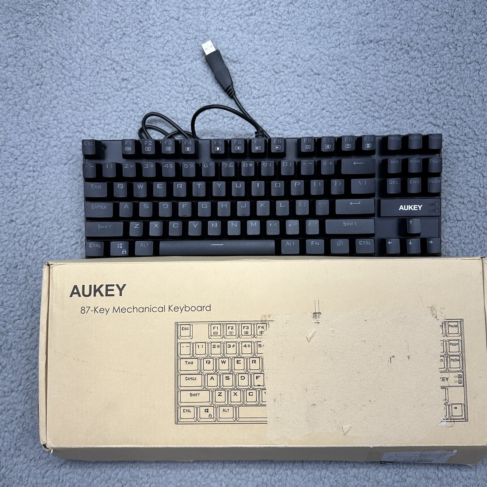 Aukey Gaming KM-G9 KMG9 TKL Compact 87-Key Mechanical Computer Keyboard ...