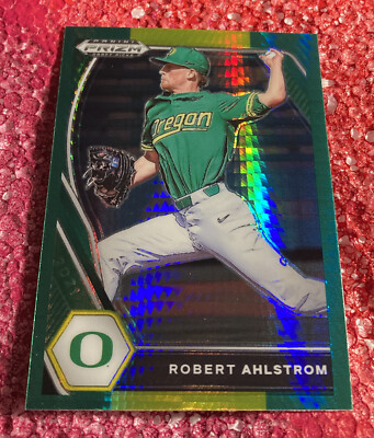 2021 Panini Prizm Draft Picks Robert Ahlstrom #PDP186 Green/Yellow ...
