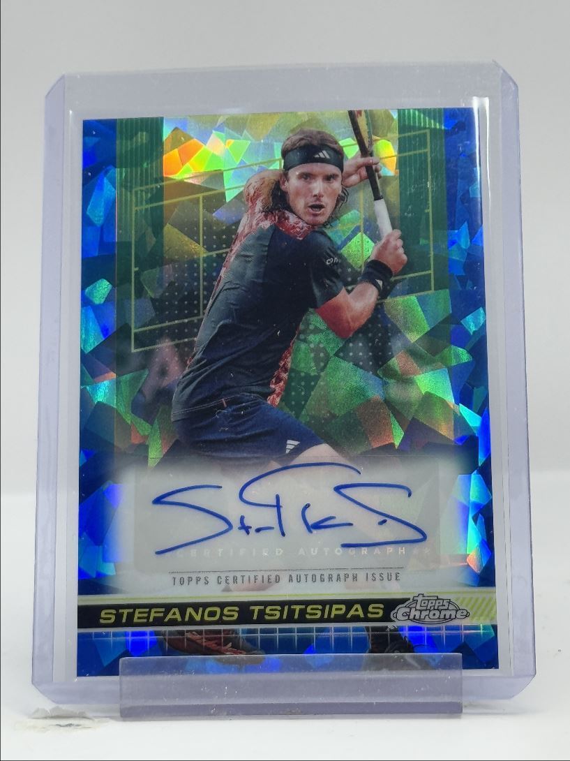 STEFANOS TSITSIPAS 2024 TOPPS CHROME TENNIS AUTOGRAPH SAPPHIRE AUTO ...