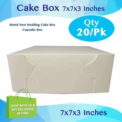 CAKE DECORATING CAKE BOXES 7x7x3" 20Pk Cupcake Muffin Cases Wedding ...