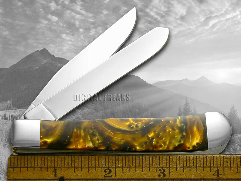Case xx Trapper Knife 24K Genuine Corelon 1/500 Stainless Pocket Knives ...