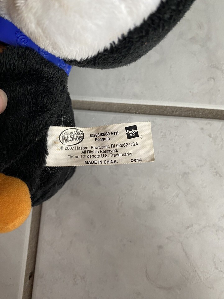 LPS Littlest Pet Shop Penguin Plush Black White Stuffed Animal Toy 8 ...