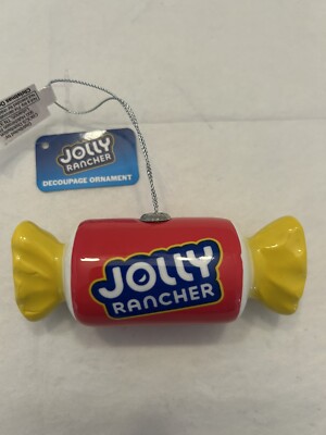 JOLLY RANCHER DECOUPAGE ORNAMENT by RUZ Cracker Barrel 2”x4” RARE New w ...