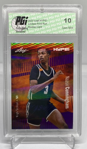 Naasir Cunningham 2022 Leaf HYPE! #73 Purple Shimmer 1 of 1 Rookie Card ...