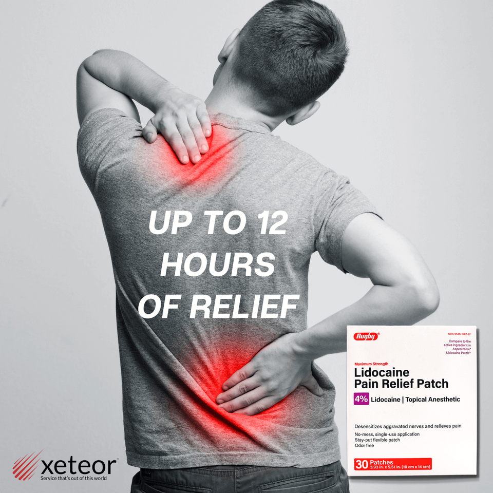 Rugby Maximum Strength Lidocaine Patch 4% - 5 Patches | Aspercreme (2 ...