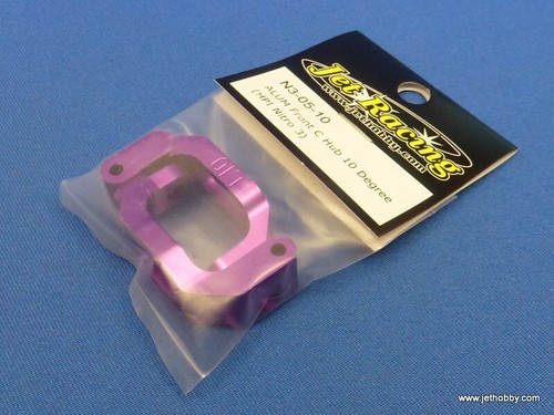 (Jet Racing N3-05-10) HPI Nitro 3 Aluminium Front C Hub 10° Purple Made ...