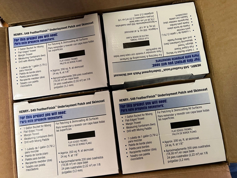 Box of 4 Pack Henry 549 7 lbs. Feather Finish Patch and Skimcoat | eBay