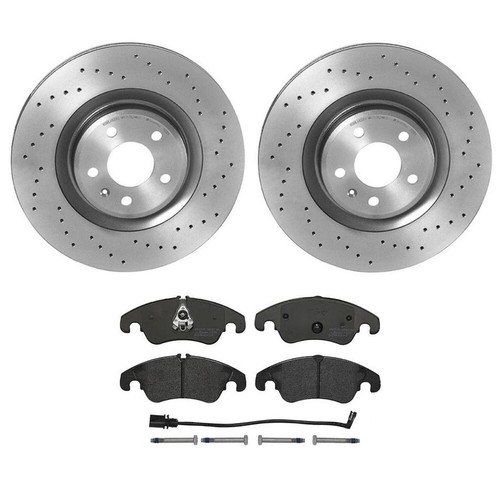 Brembo Xtra Drilled Front Brake Disc 345mm Rotors and Low-Met Pads Kit ...