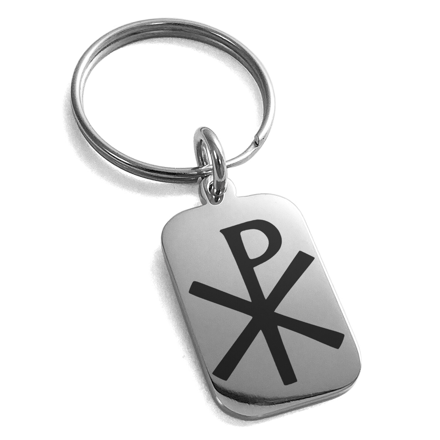 Stainless Steel Chi Rho Christogram Symbol Charm Necklace or Keychain ...