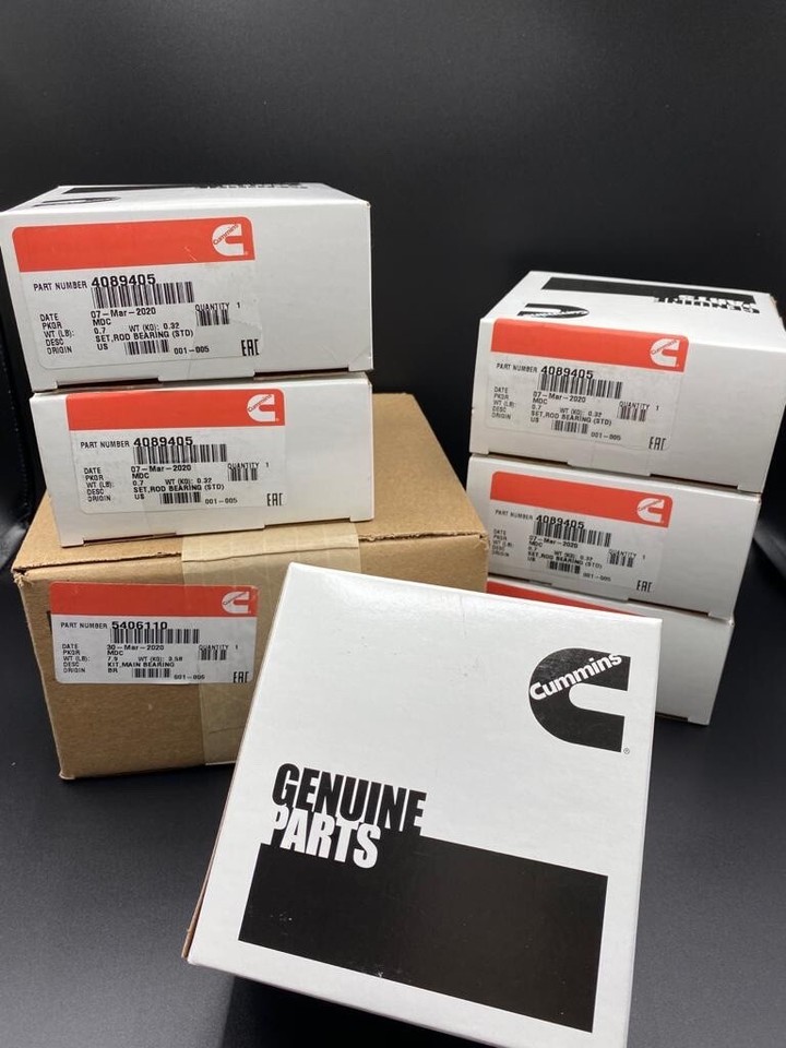Cummins ISX Main And Rod Bearing Std 5406110 (1) 4089405 (6) Set For 1 ...