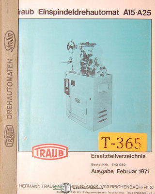 Manuals, Books & Plans - Traub