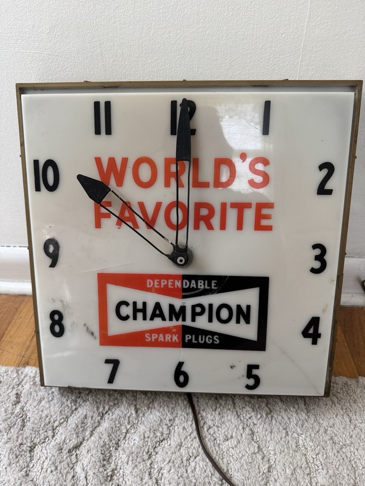 Vintage Champion Spark Plug Clock-15 Inches | eBay