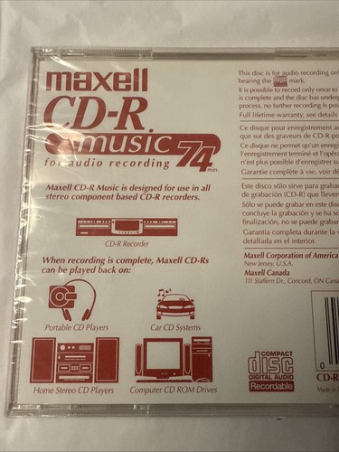 Maxell CD-R Music 74 min for audio recording Blank Media NOS Sealed | eBay