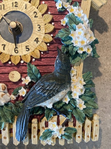 1997 JGI Musical Chimes Working Wall Clock Birds Flowers Chirping | eBay