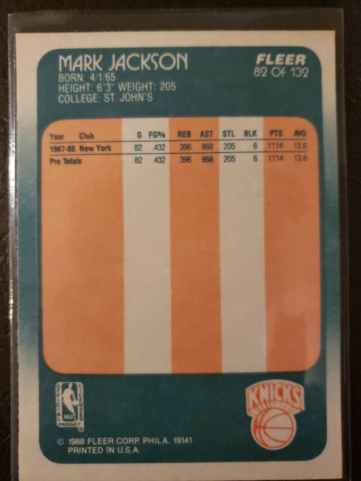1988-89 Fleer #82 Mark Jackson Rookie Card NM-MT Lot of (4) | eBay