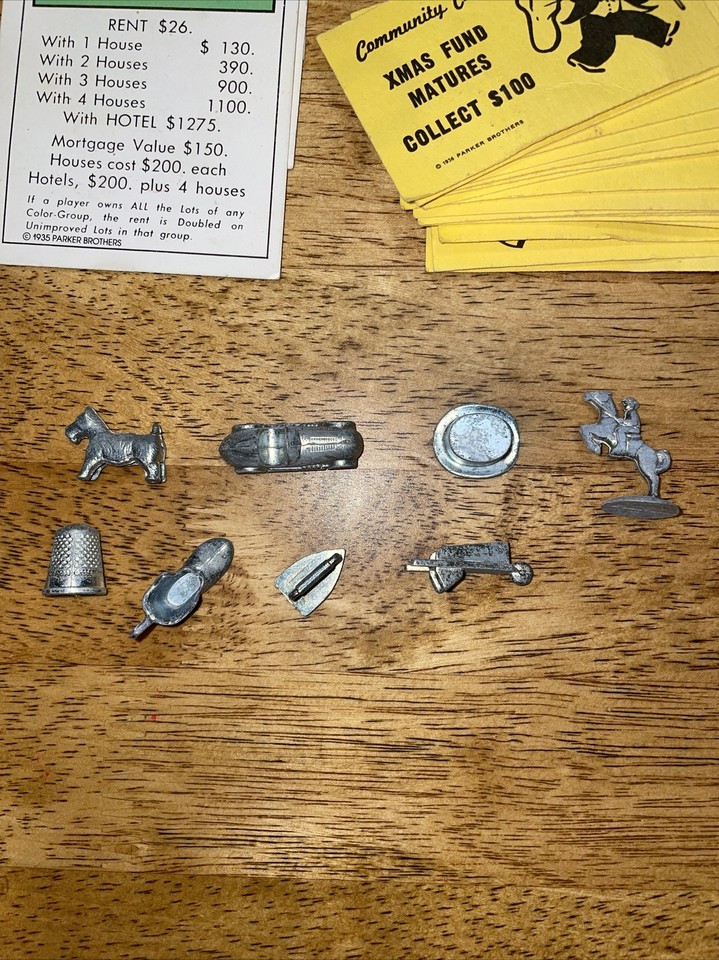 Vintage 1974 Monopoly Anniversary Edition ORIGINAL REPLACEMENT PARTS ...