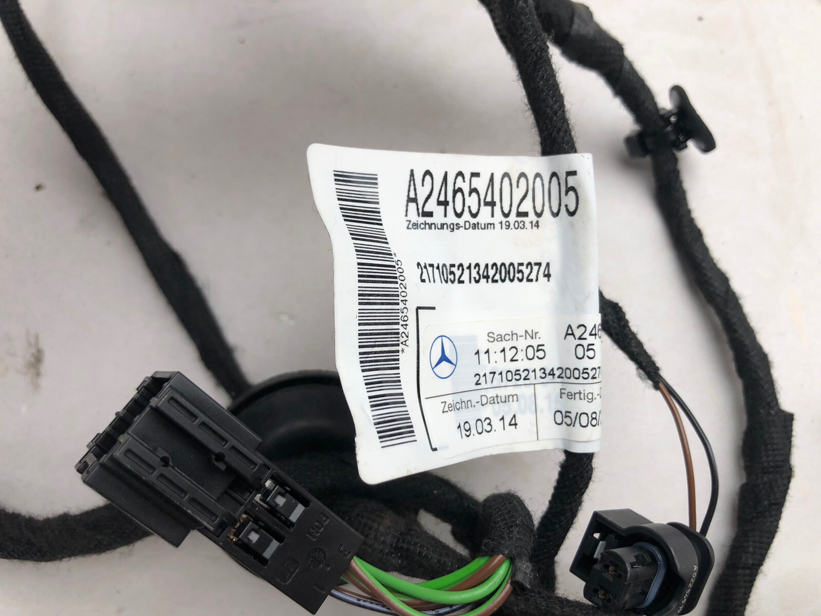 MERCEDES A CLASS B-CLASS W246 DRIVER SIDE FRONT DOOR WIRING LOOM ...