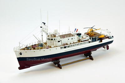 RV Calypso Research Vessel Handmade Wooden Ship Model with lights ...