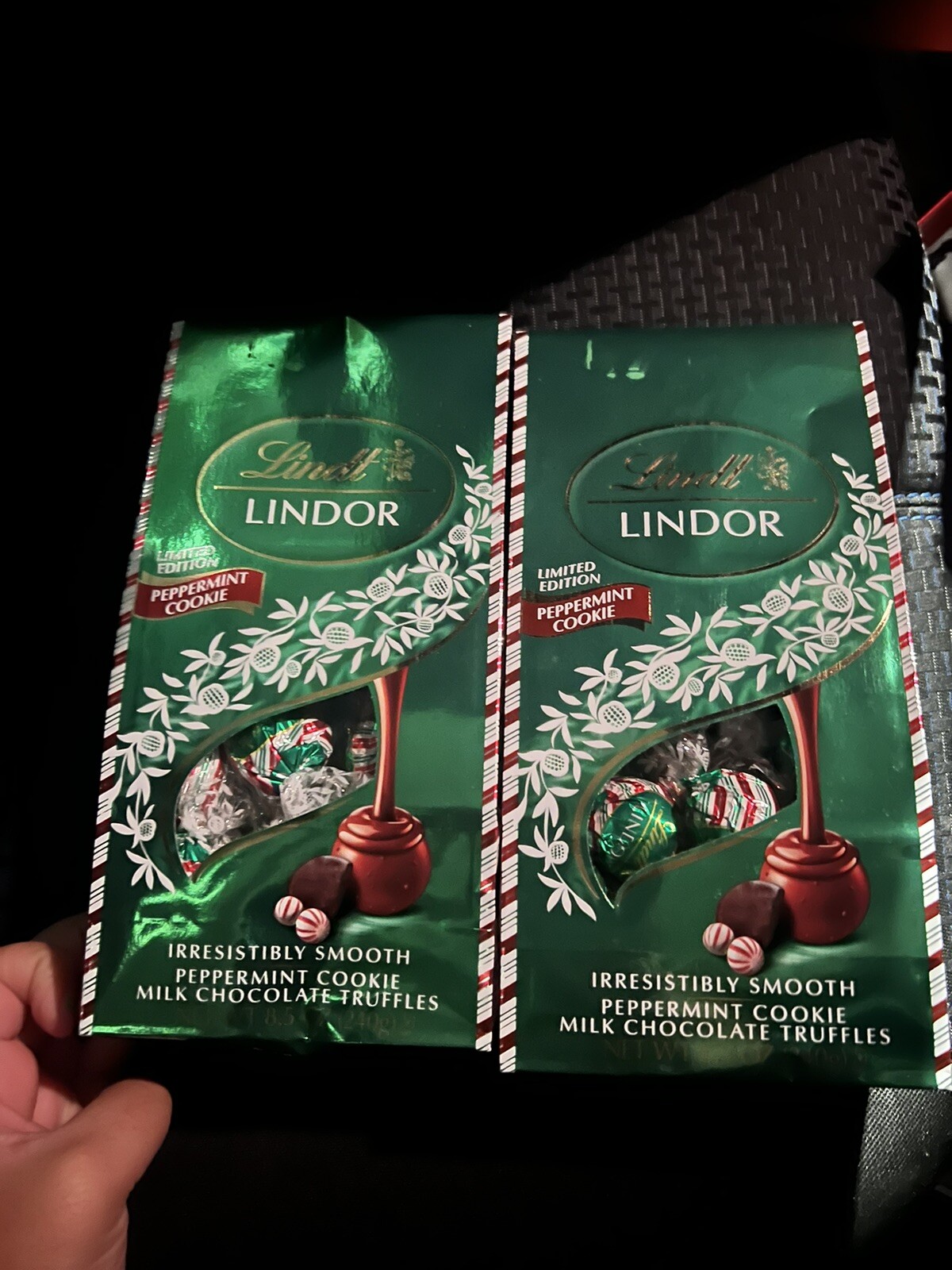 Lindt 2 Bags Peppermint Cookie Chocolate Lindor Truffles 8.5 Oz Exp 5 ...