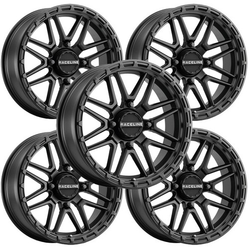 (Set of 5) Raceline UTV A11B Krank XL 20x7 4x156 +0mm Satin Black ...