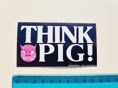 Adhésif Think Pig Pense Maiale Sticker Autocollant Années 80 Vintage ...