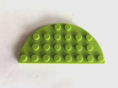 LEGO Parts: Half Round Plate, 4x8, Part # 22888, Lime Green | eBay