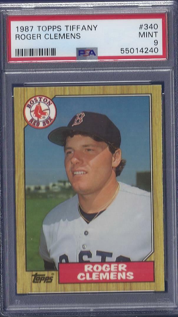 Roger Clemens 1987 Topps Tiffany baseball card #340 Boston Red Sox PSA ...