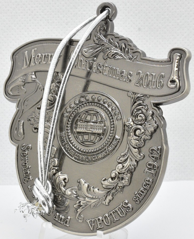 White House WHCA Christmas 2016 Ornament Barack Obama Challenge Coin | eBay