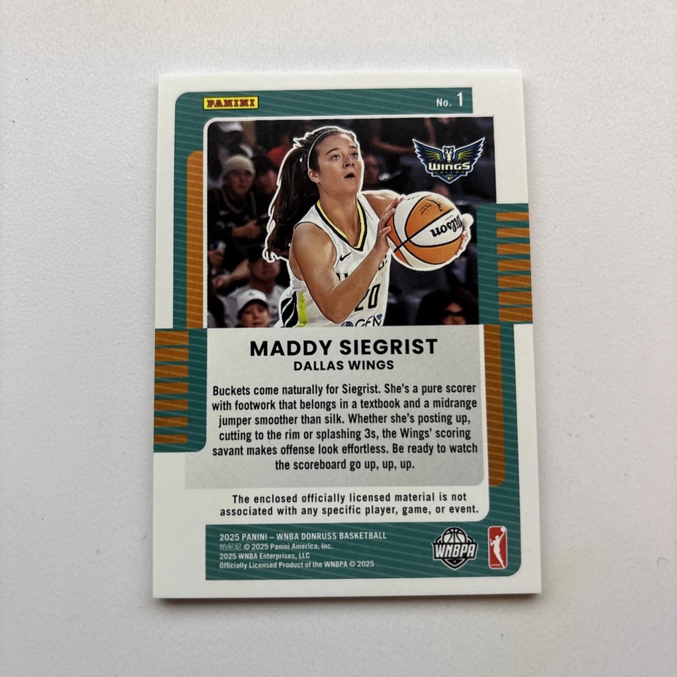 MADDY SIEGRIST 2025-26 DONRUSS WNBA JERSEY SERIES PATCH BASKETBALL | eBay