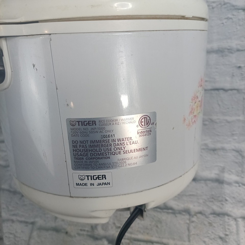 Tiger JNP-1000 5.5 Cup Rice Cooker and Warmer Floral White | eBay