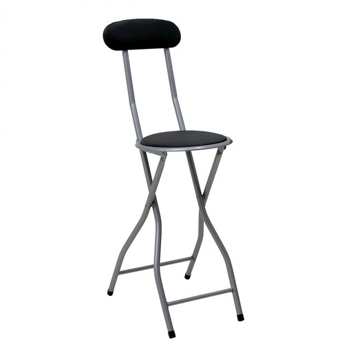 NEW! Black Padded Folding High Chair Breakfast Kitchen Bar Stool Seat ...