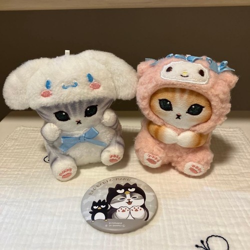 Sanrio Mofusando Shinamo Piano-chan Plush Toy with Bad Badtz-Maru Pin ...