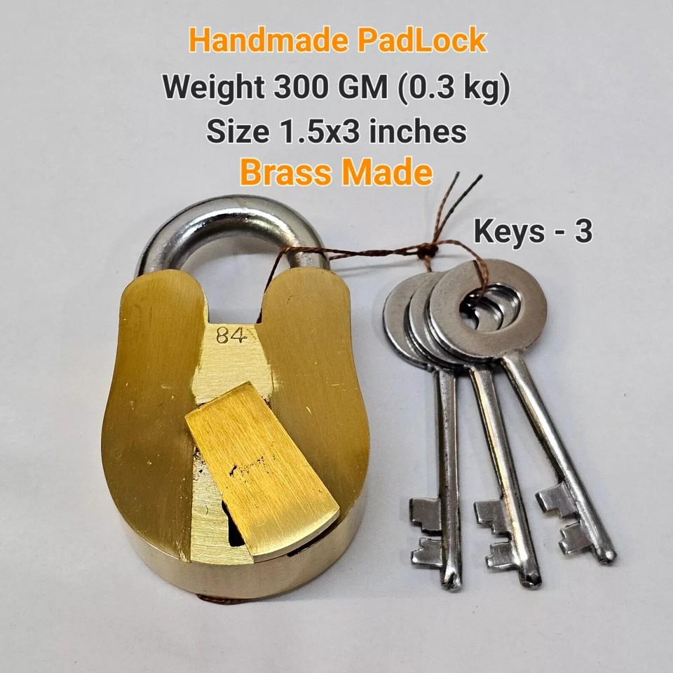 Brass Made Vintage Padlock with Working Key Rare Old Style lock | eBay