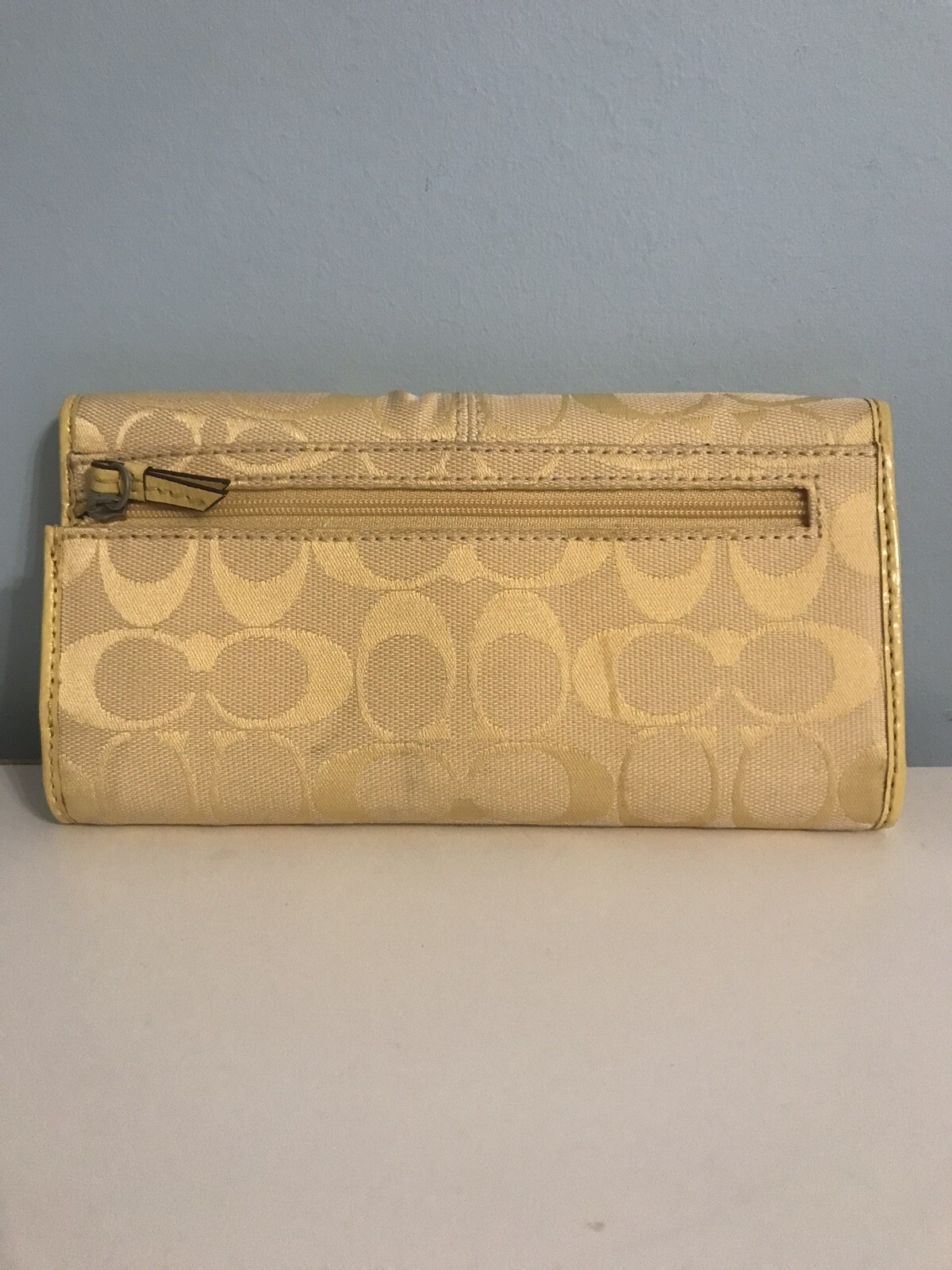 100% Authentic Signature Coach Fabric Large Trifold W… - Gem