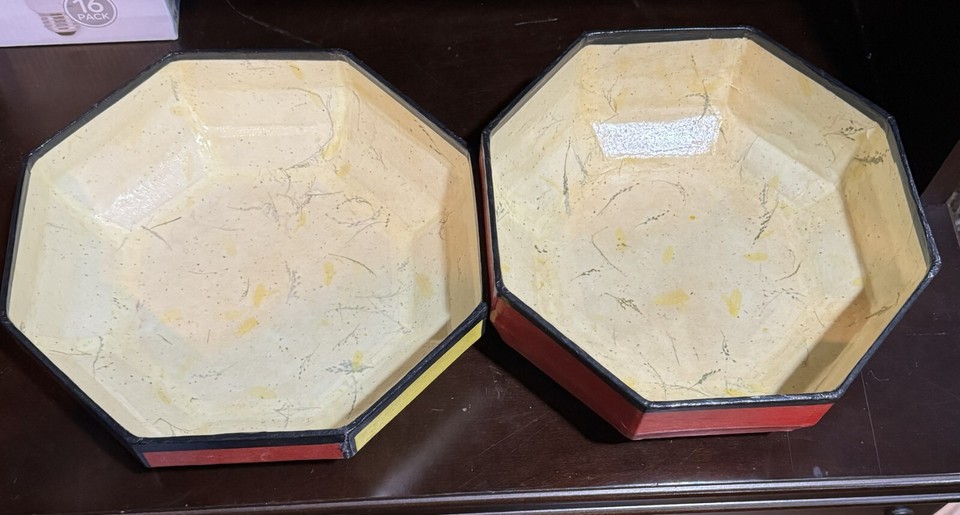 Korean Traditional Hanji Paper Craft Plate Bowl Handmade With Cover | eBay