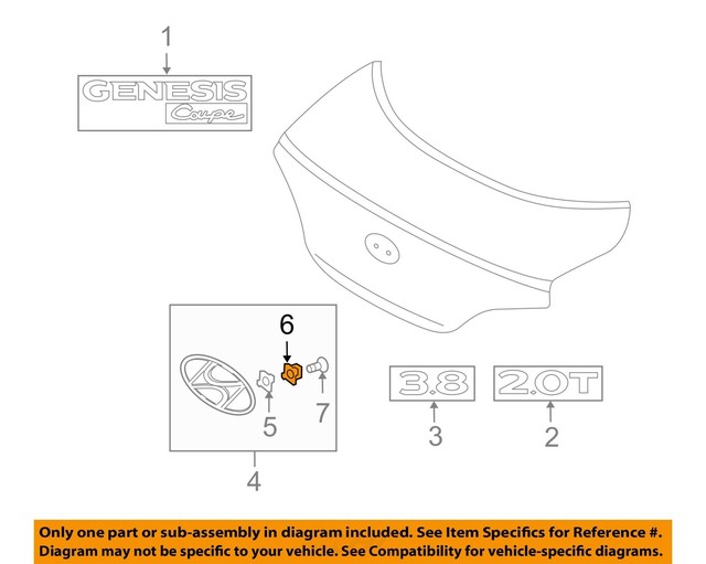 Hyundai 8775626900 Genuine OEM Rocker Molding Clip for sale online | eBay