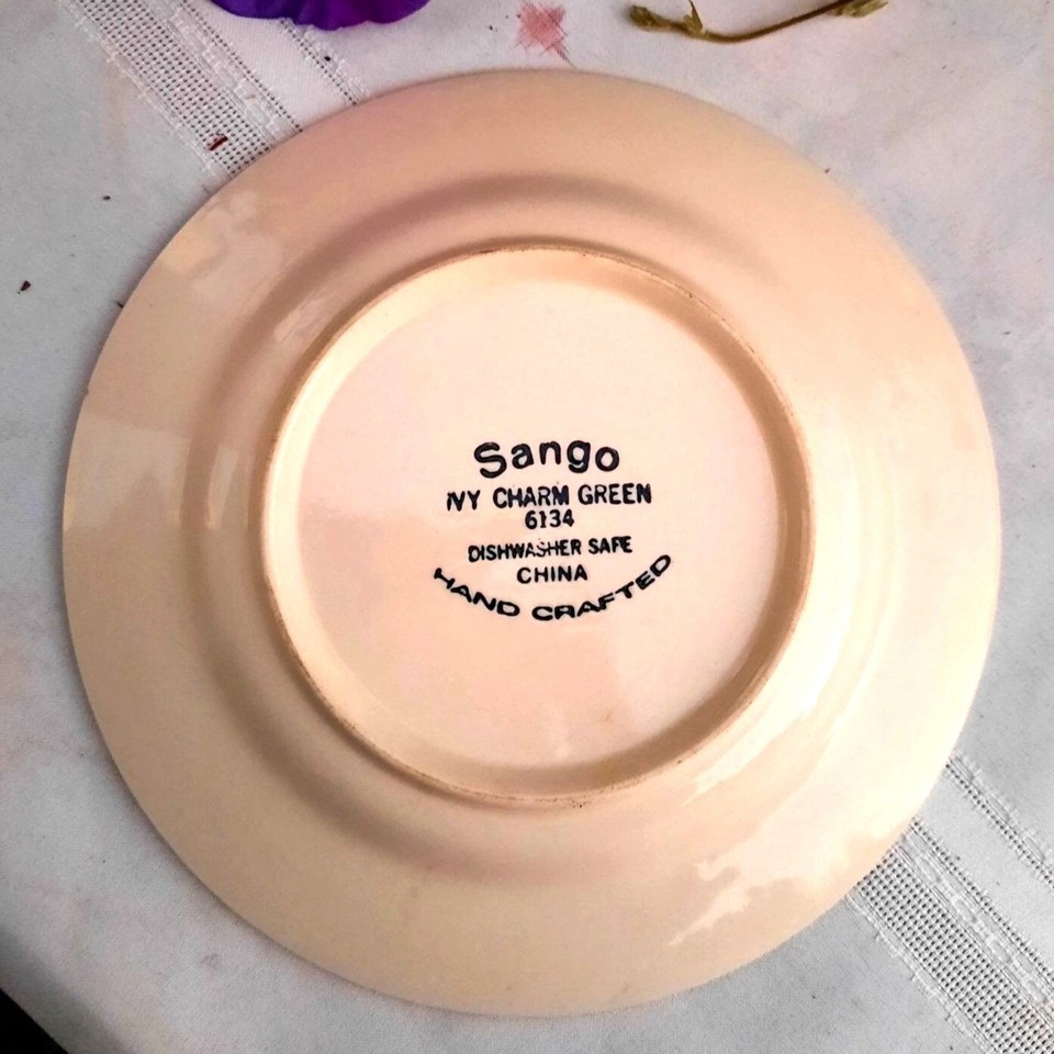 Vintage Sango Ivy Charm Green 6134 Hand Crafted Bread Plate Green and ...