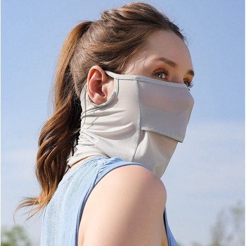 UV Protection Neck Wrap Cover Ice Silk Mask Sunscreen Face Scarf Face ...