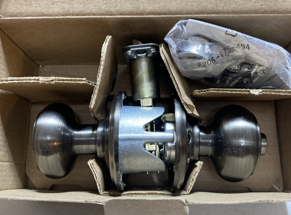 Schlage F40 GEO 620 Georgian Bed/Bath Privacy Locking Door Knob Antique ...